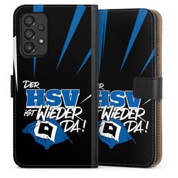 DeinDesign Galaxy A33 5G Handy Klapph&uuml;lle Handyh&uuml;lle aus Kunst Leder schwarz Flip Case Hsv Ascent Hamburger Sv Sideflip mit langer Lasche