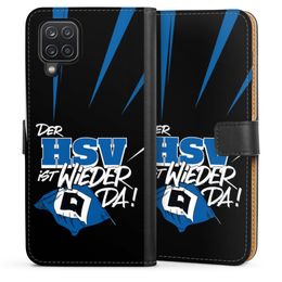 DeinDesign Galaxy A12 Handy Klapph&uuml;lle Handyh&uuml;lle aus Kunst Leder schwarz Flip Case Hsv Ascent Hamburger Sv Sideflip mit langer Lasche