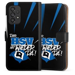 DeinDesign Galaxy A53 5G Handy Klapph&uuml;lle Handyh&uuml;lle aus Kunst Leder schwarz Flip Case Hsv Ascent Hamburger Sv Sideflip mit langer Lasche