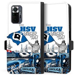 DeinDesign Xiaomi Redmi Note 10 Pro Handy Klapph&uuml;lle Handyh&uuml;lle aus Kunst Leder schwarz Flip Case Ascent Hamburger Sv Official Licensed Product Sideflip mit 