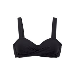 Lascana Damen Bikini-Oberteil mit verstellbaren Tr&auml;gern, schwarz, Gr&ouml;&szlig;e 36C