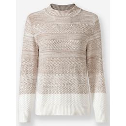 WITT Damen Langarm-Pullover im Farbverlauf, sesam-ecru-meliert, Gr&ouml;&szlig;e 42