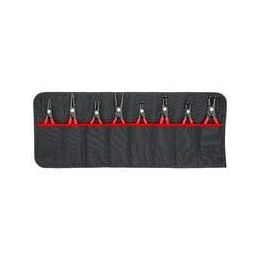 Knipex Sicherungsringzangen-Set &Oslash; 10 - 60mm, 8-teilig rot, 4x gerade Spitzen, 4x 90&deg; Spitzen, in Rolltasche