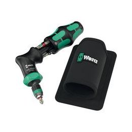 Wera Kraftform Kompakt Pistol RA-R 1, Bit-Satz schwarz/gr&uuml;n, 7-teilig, 1/4", mit Ratschenfunktion und Rapidaptor Schnellwechselfutter