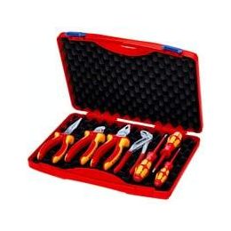 Knipex Werkzeug-Box "RED" Elektro Set 2, 7-teilig, Werkzeug-Set rot/gelb, mit Werkzeug-Sortiment f&uuml;r Elektriker