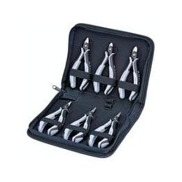 Knipex Pr&auml;zisions-Elektronikzangen-Set ESD, 6-teilig schwarz/grau, Ausf&uuml;hrung ESD, elektrisch ableitend