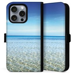 DeinDesign iPhone 16 Pro Max Handy Klapph&uuml;lle Handyh&uuml;lle aus Kunst Leder schwarz Flip Case Urlaub Sky Ocean Sideflip mit Lasche