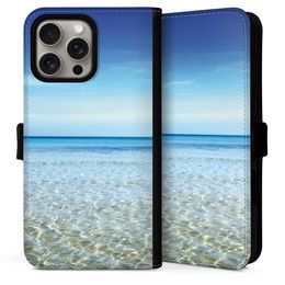 DeinDesign iPhone 16 Pro Handy Klapph&uuml;lle Handyh&uuml;lle aus Kunst Leder schwarz Flip Case Urlaub Sky Ocean Sideflip mit Lasche