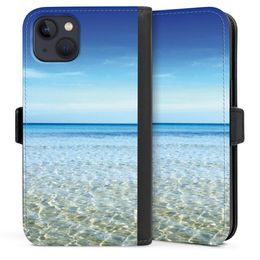 DeinDesign iPhone 13 Handy Klapph&uuml;lle Handyh&uuml;lle aus Kunst Leder schwarz Flip Case Urlaub Sky Ocean Sideflip mit Lasche
