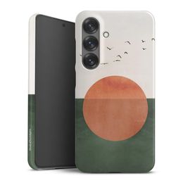 DeinDesign Galaxy S25 Handy Premium Case Smartphone Handyh&uuml;lle Schutzh&uuml;lle gl&auml;nzend Sunshine Bird Sunset Premium Case