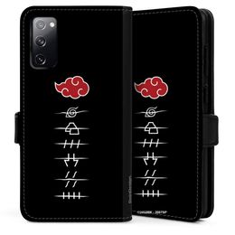 DeinDesign Galaxy S20 Handy Klapph&uuml;lle Handyh&uuml;lle aus Kunst Leder schwarz Flip Case Naruto Shippuden Official Licensed Product Akatsuki Sideflip mit Lasche