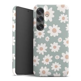 DeinDesign Galaxy S25 Handy Premium Case Smartphone Handyh&uuml;lle Schutzh&uuml;lle matt Daisy Muster Flowers Premium Case