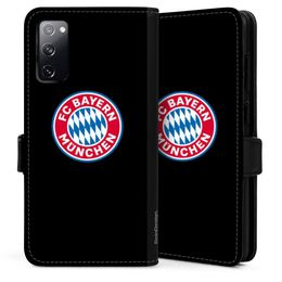 DeinDesign Galaxy S20 Handy Klapph&uuml;lle Handyh&uuml;lle aus Kunst Leder schwarz Flip Case Official Licensed Product Fc Bayern M&uuml;nchen Logo Sideflip mit Lasche