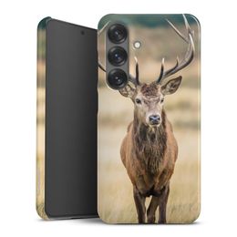 DeinDesign Galaxy S25 Handy Premium Case Smartphone Handyh&uuml;lle Schutzh&uuml;lle gl&auml;nzend Forrest Deer Meadow Premium Case