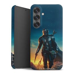 DeinDesign Galaxy S25 Handy Premium Case Smartphone Handyh&uuml;lle Schutzh&uuml;lle matt Star Wars The Mandalorian Sunset Premium Case