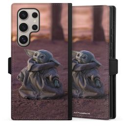 DeinDesign Galaxy S24 Ultra Handy Klapph&uuml;lle Handyh&uuml;lle aus Kunst Leder schwarz Flip Case The Child Star Wars Baby Yoda Sideflip mit Lasche
