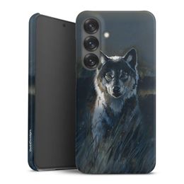 DeinDesign Galaxy S25 Handy Premium Case Smartphone Handyh&uuml;lle Schutzh&uuml;lle matt Wolf Painting Nature Premium Case