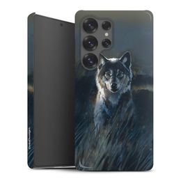 DeinDesign Galaxy S25 Ultra Handy Premium Case Smartphone Handyh&uuml;lle Schutzh&uuml;lle gl&auml;nzend Wolf Painting Nature Premium Case