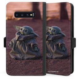 DeinDesign Galaxy S10 Plus Handy Klapph&uuml;lle Handyh&uuml;lle aus Kunst Leder schwarz Flip Case The Child Star Wars Baby Yoda Sideflip mit Lasche