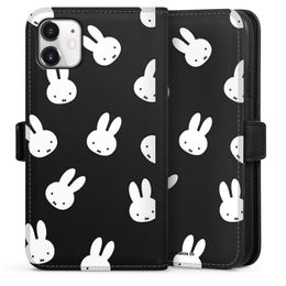 DeinDesign iPhone 11 Handy Klapph&uuml;lle Handyh&uuml;lle aus Kunst Leder schwarz Flip Case Muster Miffy Transparent Sideflip mit Lasche