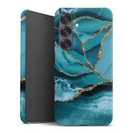 DeinDesign Galaxy S25 Handy Premium Case Smartphone Handyh&uuml;lle Schutzh&uuml;lle matt Marble Gemstone Glitzer Premium Case