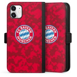DeinDesign iPhone 11 Handy Klapph&uuml;lle Handyh&uuml;lle aus Kunst Leder schwarz Flip Case Camouflage Fcb Fc Bayern M&uuml;nchen Sideflip mit Lasche