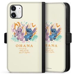 DeinDesign iPhone 11 Handy Klapph&uuml;lle Handyh&uuml;lle aus Kunst Leder schwarz Flip Case Official Licensed Product Lilo & Stitch Disney Sideflip mit Lasche