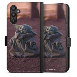 DeinDesign Galaxy A34 5G Handy Klapph&uuml;lle Handyh&uuml;lle aus Kunst Leder schwarz Flip Case The Child Star Wars Baby Yoda Sideflip mit Lasche