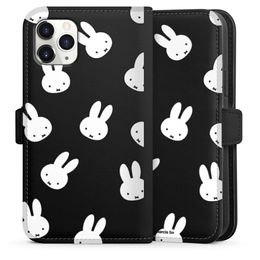 DeinDesign iPhone 11 Pro Handy Klapph&uuml;lle Handyh&uuml;lle aus Kunst Leder schwarz Flip Case Muster Miffy Transparent Sideflip mit Lasche