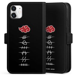 DeinDesign iPhone 11 Handy Klapph&uuml;lle Handyh&uuml;lle aus Kunst Leder schwarz Flip Case Naruto Shippuden Official Licensed Product Akatsuki Sideflip mit Lasche