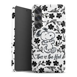DeinDesign Galaxy S25 Handy Premium Case Smartphone Handyh&uuml;lle Schutzh&uuml;lle matt Peanuts Flowers Snoopy Premium Case
