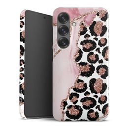DeinDesign Galaxy S25 Handy Premium Case Smartphone Handyh&uuml;lle Schutzh&uuml;lle gl&auml;nzend Leopard Glitzer Marble Premium Case