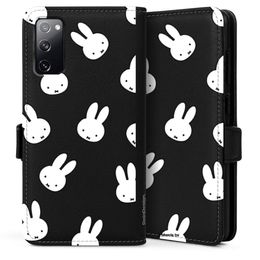 DeinDesign Galaxy S20 Handy Klapph&uuml;lle Handyh&uuml;lle aus Kunst Leder schwarz Flip Case Muster Transparent Miffy Sideflip mit Lasche