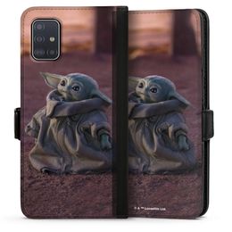 DeinDesign Galaxy A51 Handy Klapph&uuml;lle Handyh&uuml;lle aus Kunst Leder schwarz Flip Case The Child Star Wars Baby Yoda Sideflip mit Lasche