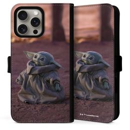 DeinDesign iPhone 16 Pro Handy Klapph&uuml;lle Handyh&uuml;lle aus Kunst Leder schwarz Flip Case The Child Star Wars Baby Yoda Sideflip mit Lasche