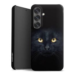 DeinDesign Galaxy S25 Handy Premium Case Smartphone Handyh&uuml;lle Schutzh&uuml;lle gl&auml;nzend Eye Cat Black Premium Case