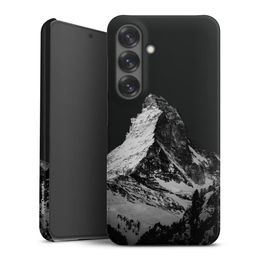 DeinDesign Galaxy S25 Handy Premium Case Smartphone Handyh&uuml;lle Schutzh&uuml;lle matt Mountain Snow Mountain Top Premium Case