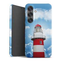 DeinDesign Galaxy S25 Handy Premium Case Smartphone Handyh&uuml;lle Schutzh&uuml;lle matt Cloud Lighthouse Sky Premium Case