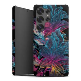 DeinDesign Galaxy S25 Ultra Handy Premium Case Smartphone Handyh&uuml;lle Schutzh&uuml;lle matt Colourful Flowers Neon Premium Case