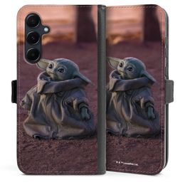DeinDesign Galaxy A55 5G Handy Klapph&uuml;lle Handyh&uuml;lle aus Kunst Leder schwarz Flip Case The Child Star Wars Baby Yoda Sideflip mit Lasche