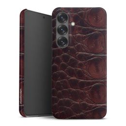 DeinDesign Galaxy S25 Handy Premium Case Smartphone Handyh&uuml;lle Schutzh&uuml;lle matt Leather Crocodile Animal Print Premium Case