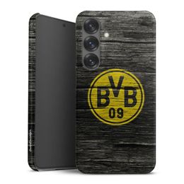 DeinDesign Galaxy S25 Handy Premium Case Smartphone Handyh&uuml;lle Schutzh&uuml;lle matt Wooden Look Bvb Borussia Dortmund Premium Case