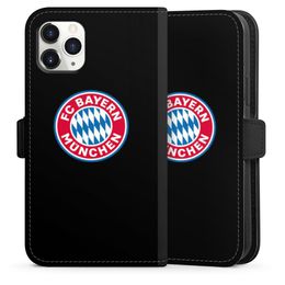 DeinDesign iPhone 11 Pro Handy Klapph&uuml;lle Handyh&uuml;lle aus Kunst Leder schwarz Flip Case Fc Bayern M&uuml;nchen Logo Official Licensed Product Sideflip mit Lasche