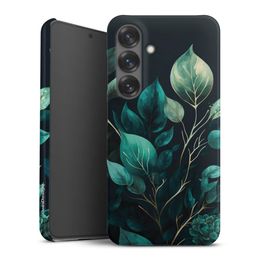 DeinDesign Galaxy S25 Handy Premium Case Smartphone Handyh&uuml;lle Schutzh&uuml;lle matt Eukalyptus Leaves Black Premium Case