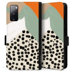 DeinDesign Galaxy S20 Handy Klapph&uuml;lle Handyh&uuml;lle aus Kunst Leder schwarz Flip Case Abstract Kunst Boho Sideflip mit Lasche