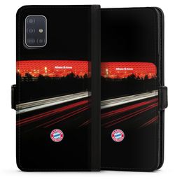 DeinDesign Galaxy A51 Handy Klapph&uuml;lle Handyh&uuml;lle aus Kunst Leder schwarz Flip Case Fcb Fc Bayern M&uuml;nchen Stadium Sideflip mit Lasche