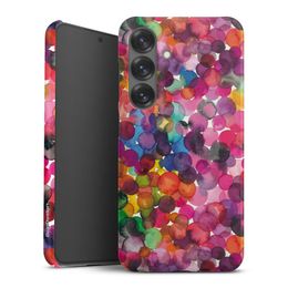DeinDesign Galaxy S25 Handy Premium Case Smartphone Handyh&uuml;lle Schutzh&uuml;lle matt Water Colour Colourful Points Premium Case