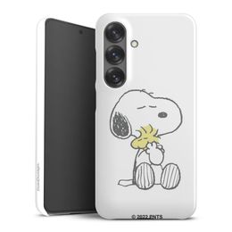 DeinDesign Galaxy S25 Handy Premium Case Smartphone Handyh&uuml;lle Schutzh&uuml;lle gl&auml;nzend Snoopy Love Peanuts Premium Case