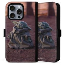 DeinDesign iPhone 16 Pro Max Handy Klapph&uuml;lle Handyh&uuml;lle aus Kunst Leder schwarz Flip Case The Child Star Wars Baby Yoda Sideflip mit Lasche