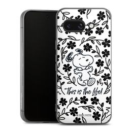 DeinDesign Google Pixel 9a Handy Silikon H&uuml;lle Case transparent Handyh&uuml;lle Peanuts Flowers Snoopy Silikon Case